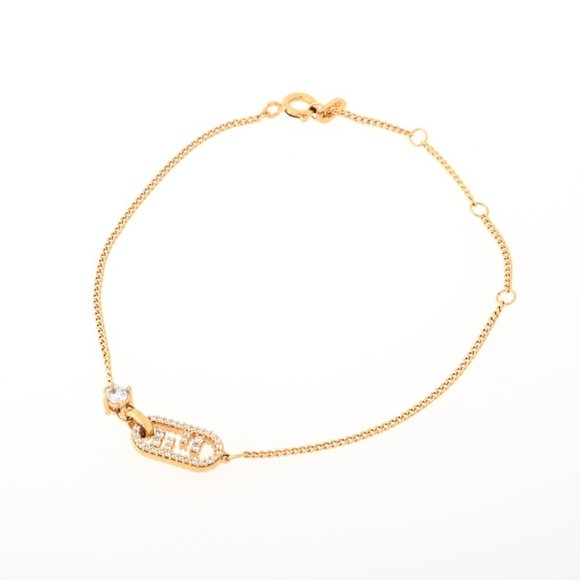 Fendi | Jewelry | Fendi Orlock Bracelet 8ah428 Bronze Zircon S5522 ...